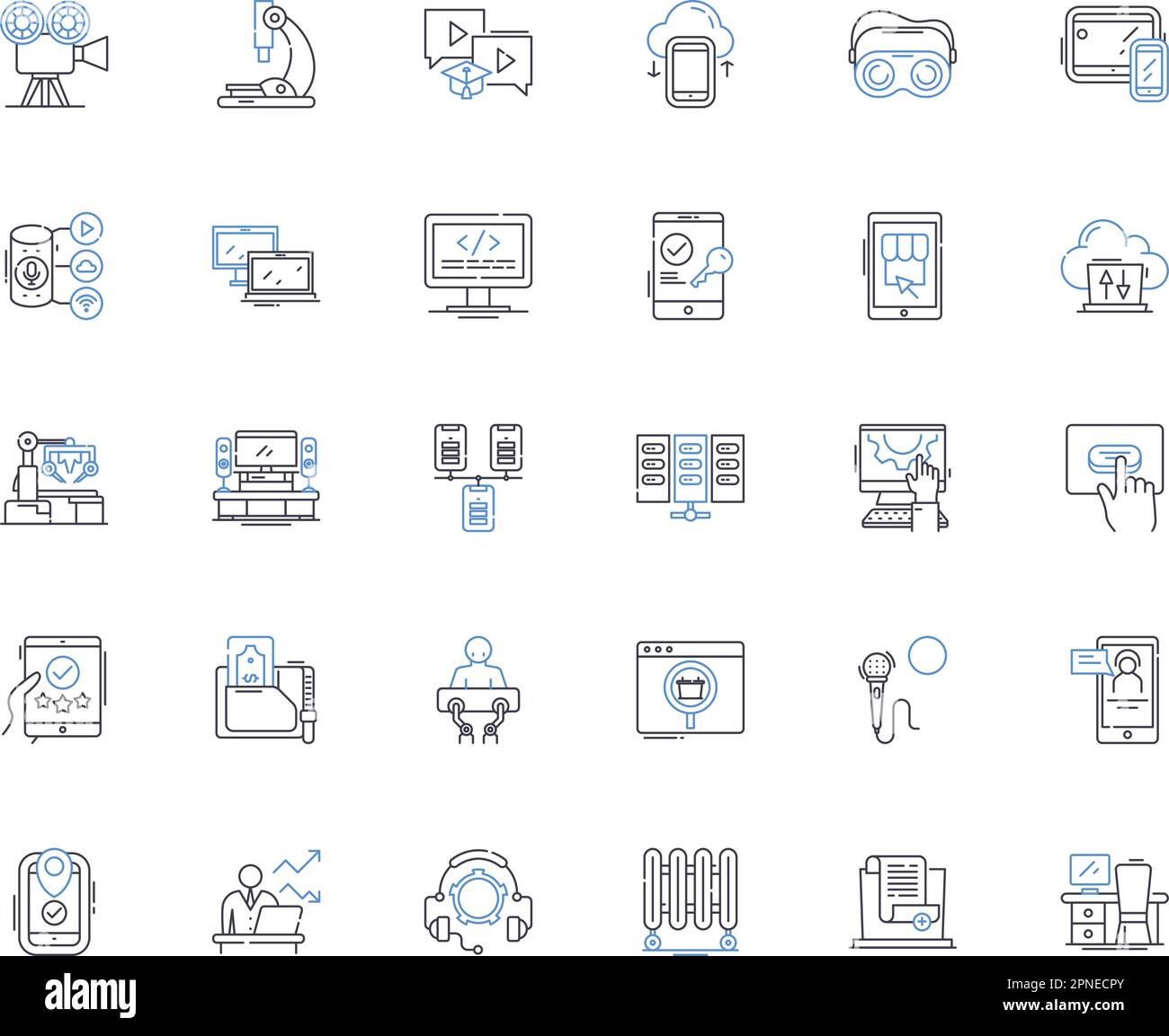 Information tech line icons collection. Coding, Automation, Cloud ... Information tech line icons collection. Coding, Automation, Cloud ...