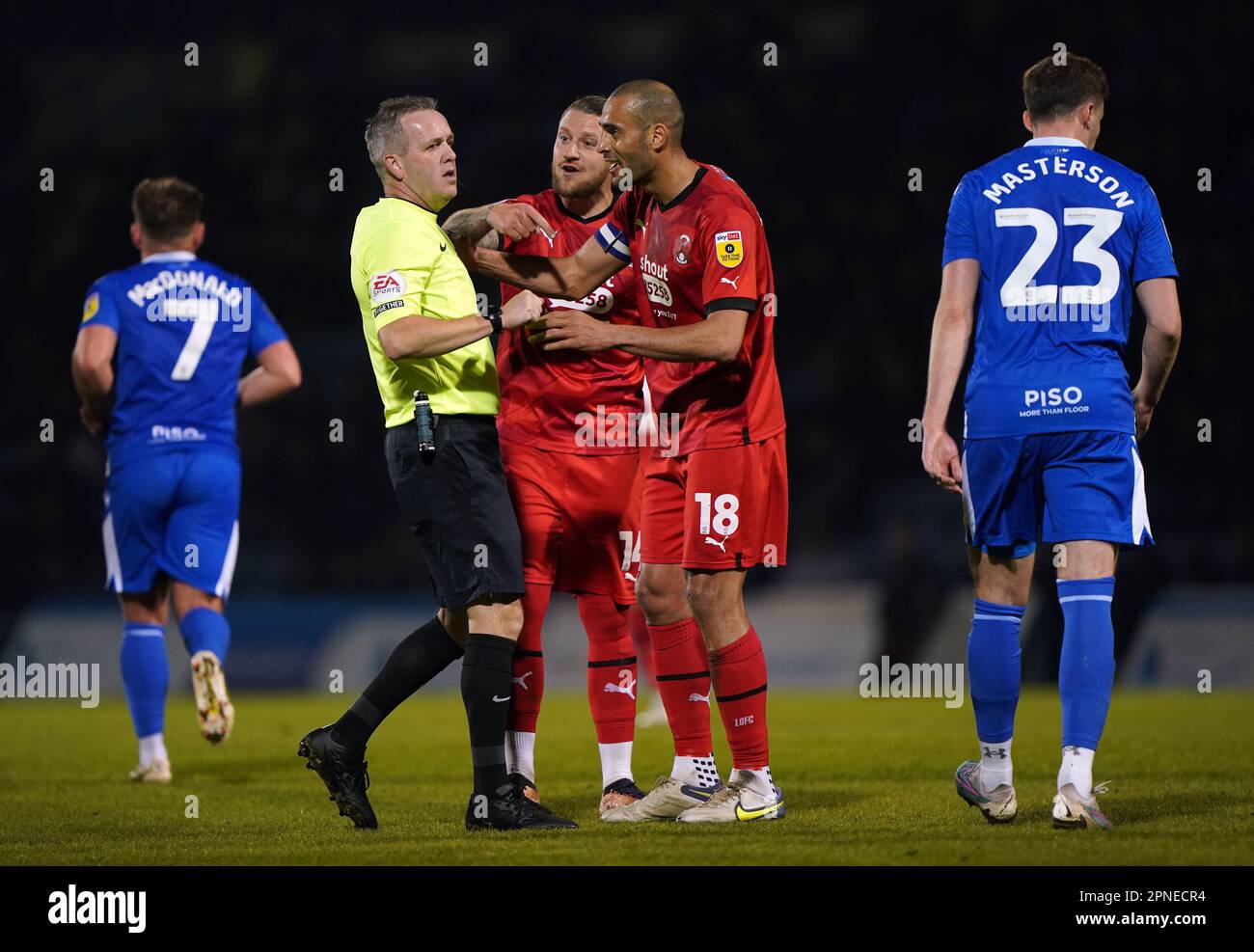 Leyton Orient's Darren Pratley appeals to referee Carl Brook during the ...
