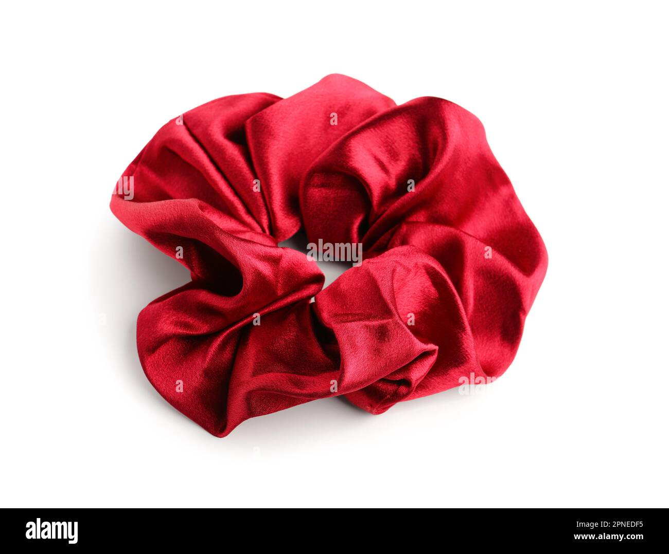 Red scrunchy isolated on white background Stock Photo - Alamy