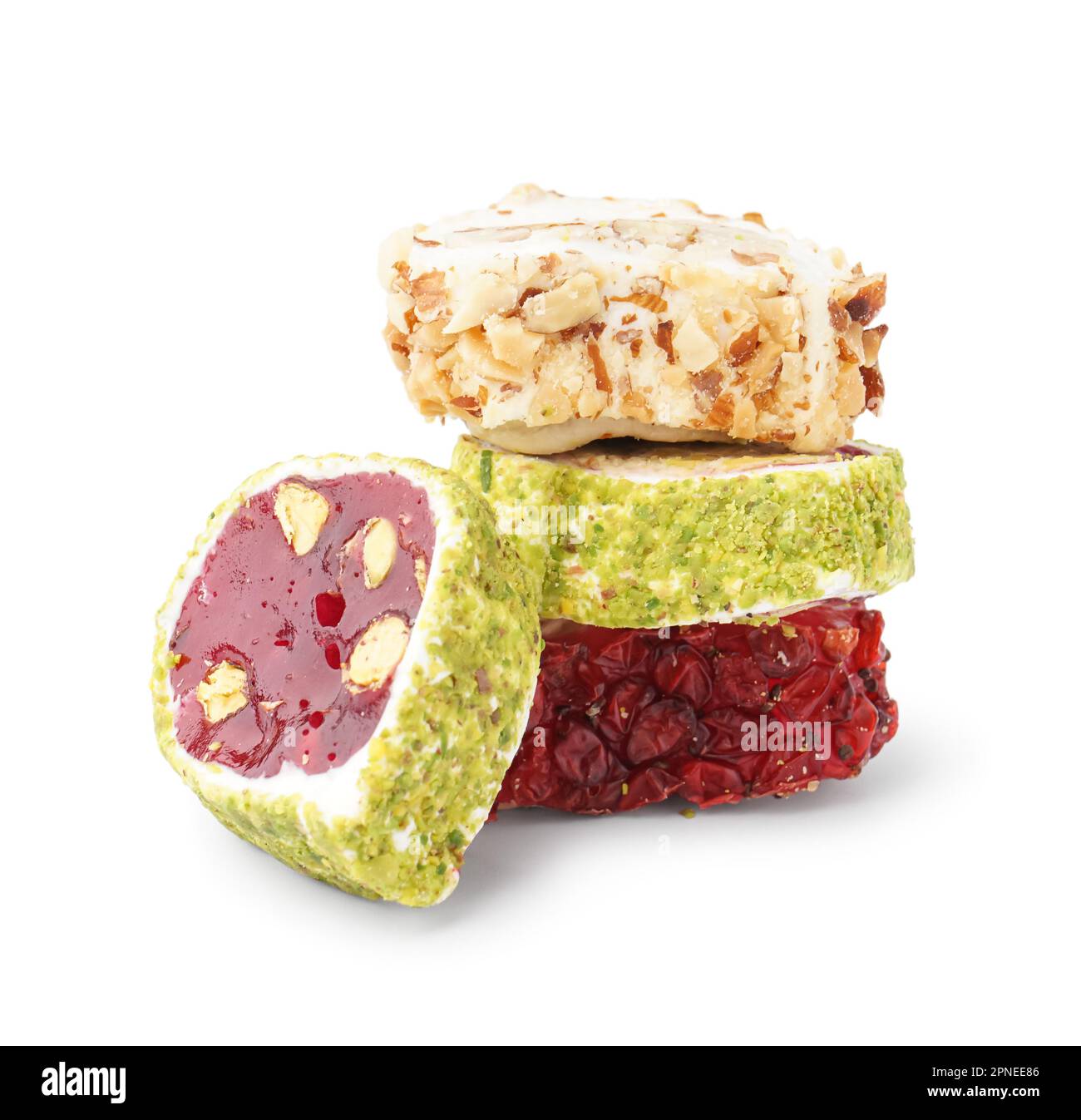 Tasty Turkish Delight isolated on white background Stock Photo - Alamy