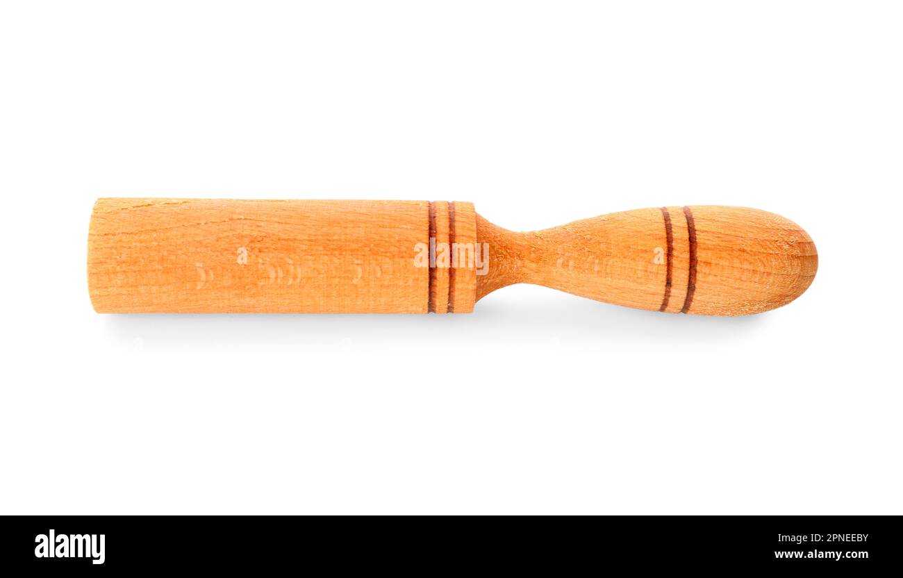 Wooden pestle isolated on white background Stock Photo - Alamy