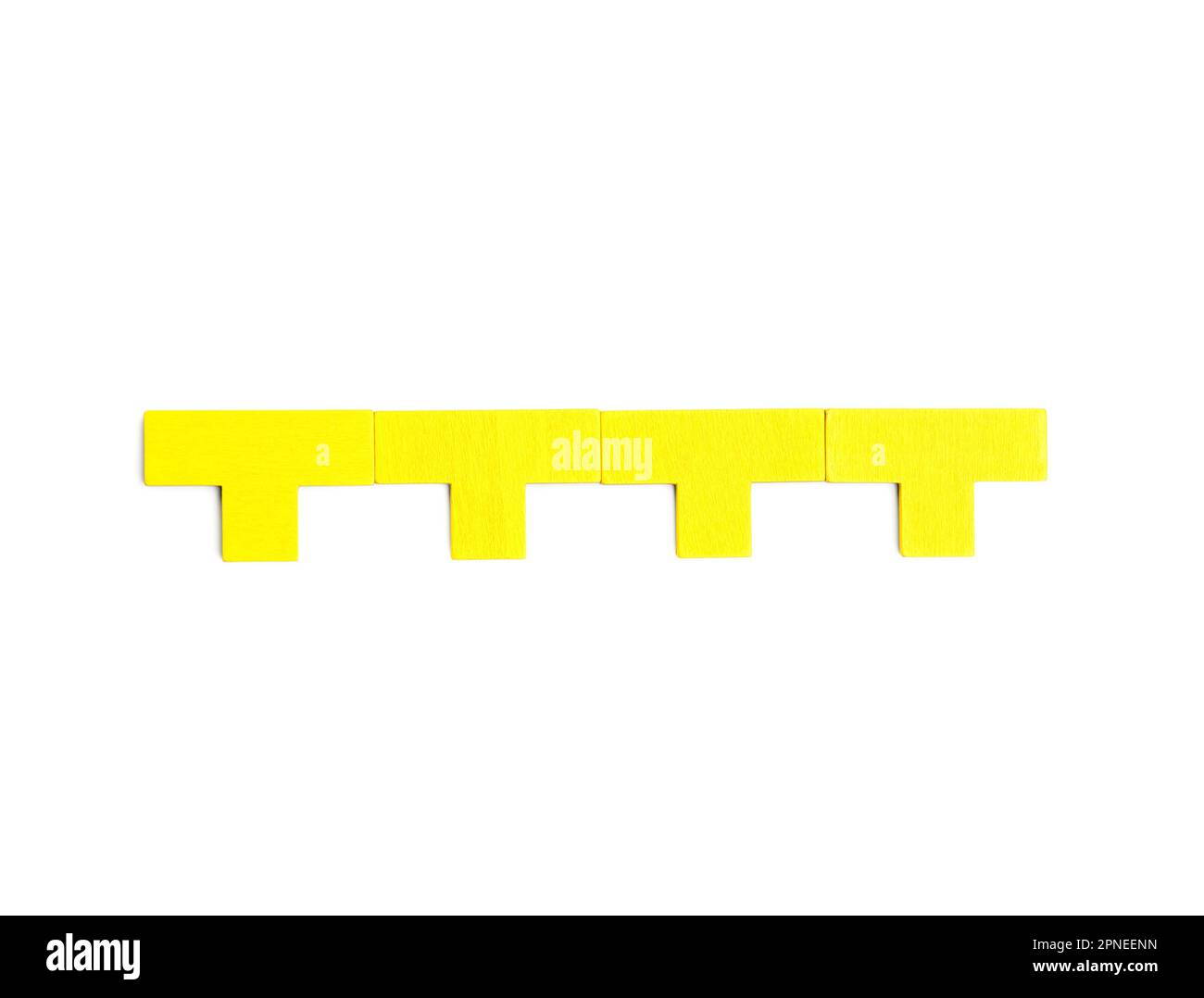 Yellow puzzle blocks isolated on white background Stock Photo - Alamy