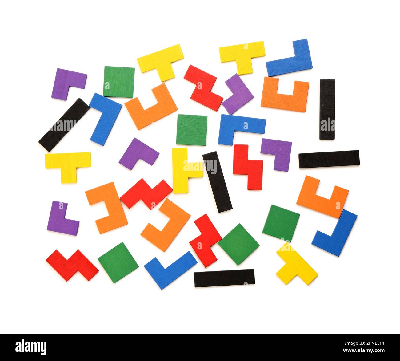 Set different puzzle pieces isolated hi-res stock photography and ...