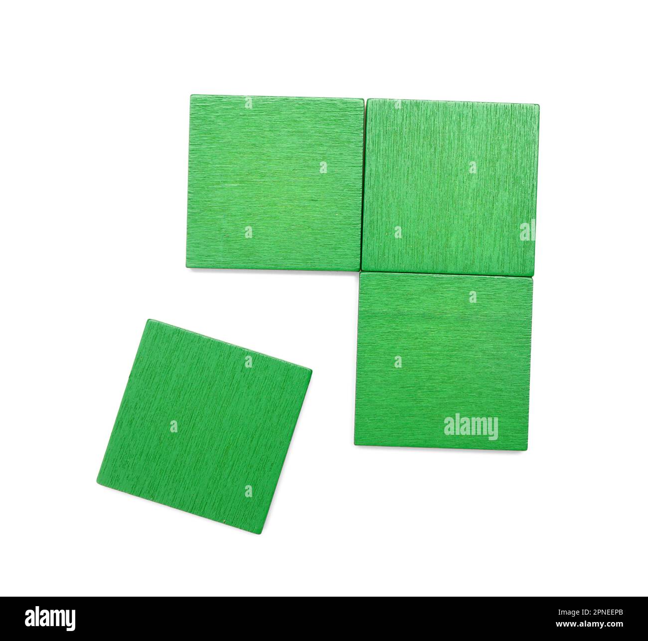 Green puzzle blocks isolated on white background Stock Photo - Alamy