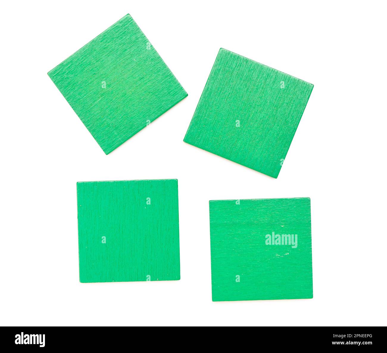 Green puzzle blocks isolated on white background Stock Photo - Alamy