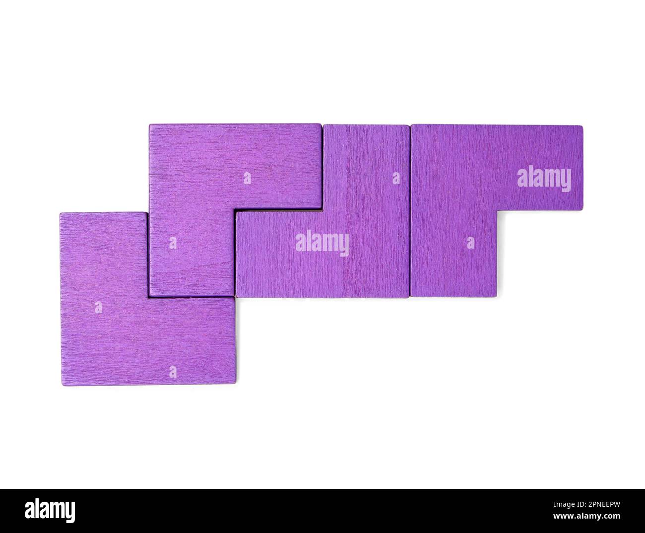 Purple puzzle blocks isolated on white background Stock Photo - Alamy