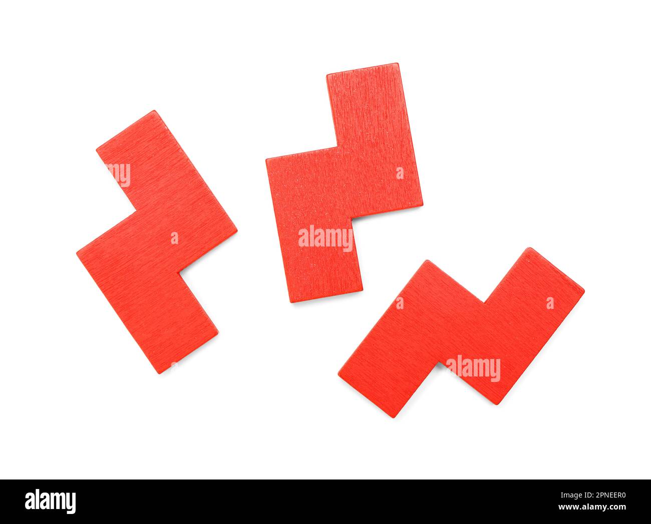 Red puzzle blocks isolated on white background Stock Photo - Alamy