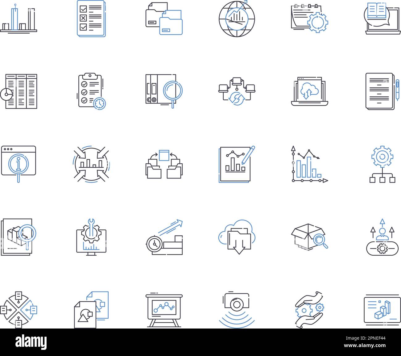 Web Browsing Line Icons Collection Surfing Scrolling Searching Clicking Tabbing Loading