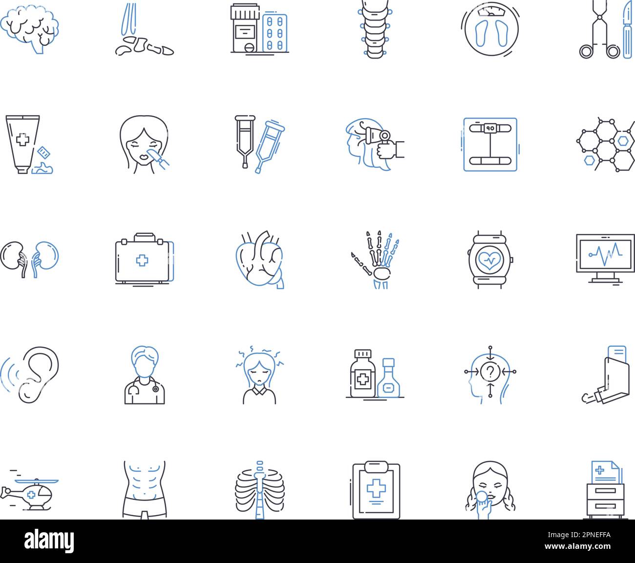 Vigor line icons collection. Strength, Energy, Vitality, Robustness ...
