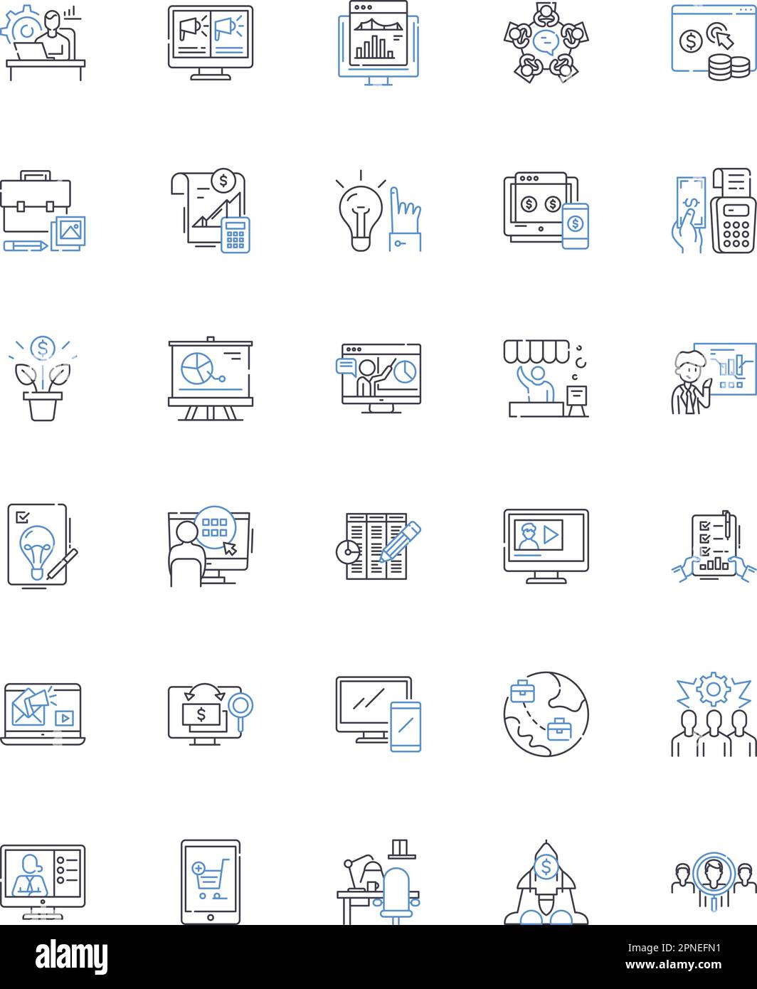 Establishment management line icons collection. Facility, Maintenance ...