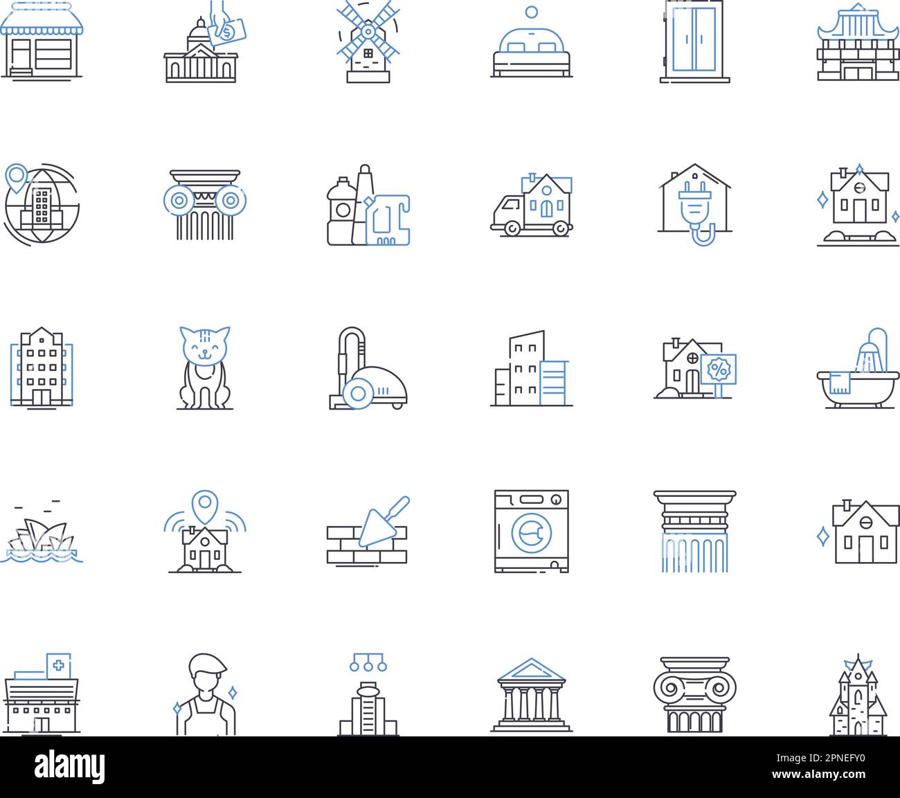 Home line icons collection. Comfort, Shelter, Sanctuary, Haven, Cozy, Welcoming, Liveable vector ...