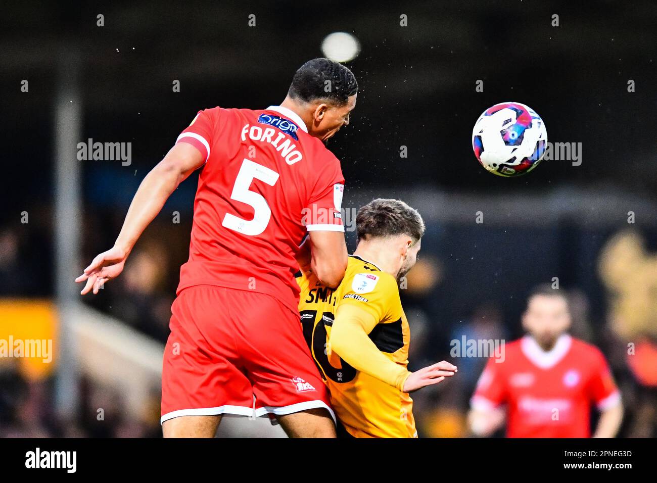 Chris Forino (5 Wycombe Wanderers) heads the ball during the Sky Bet ...