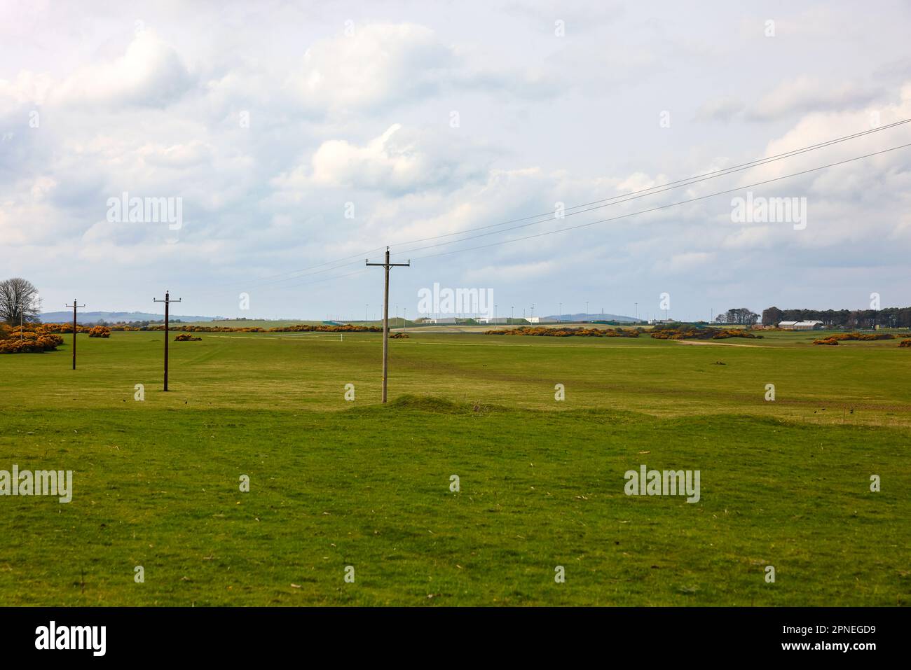Curragh plains, County Kildare, Ireland. Buildings of The Curragh Camp ...