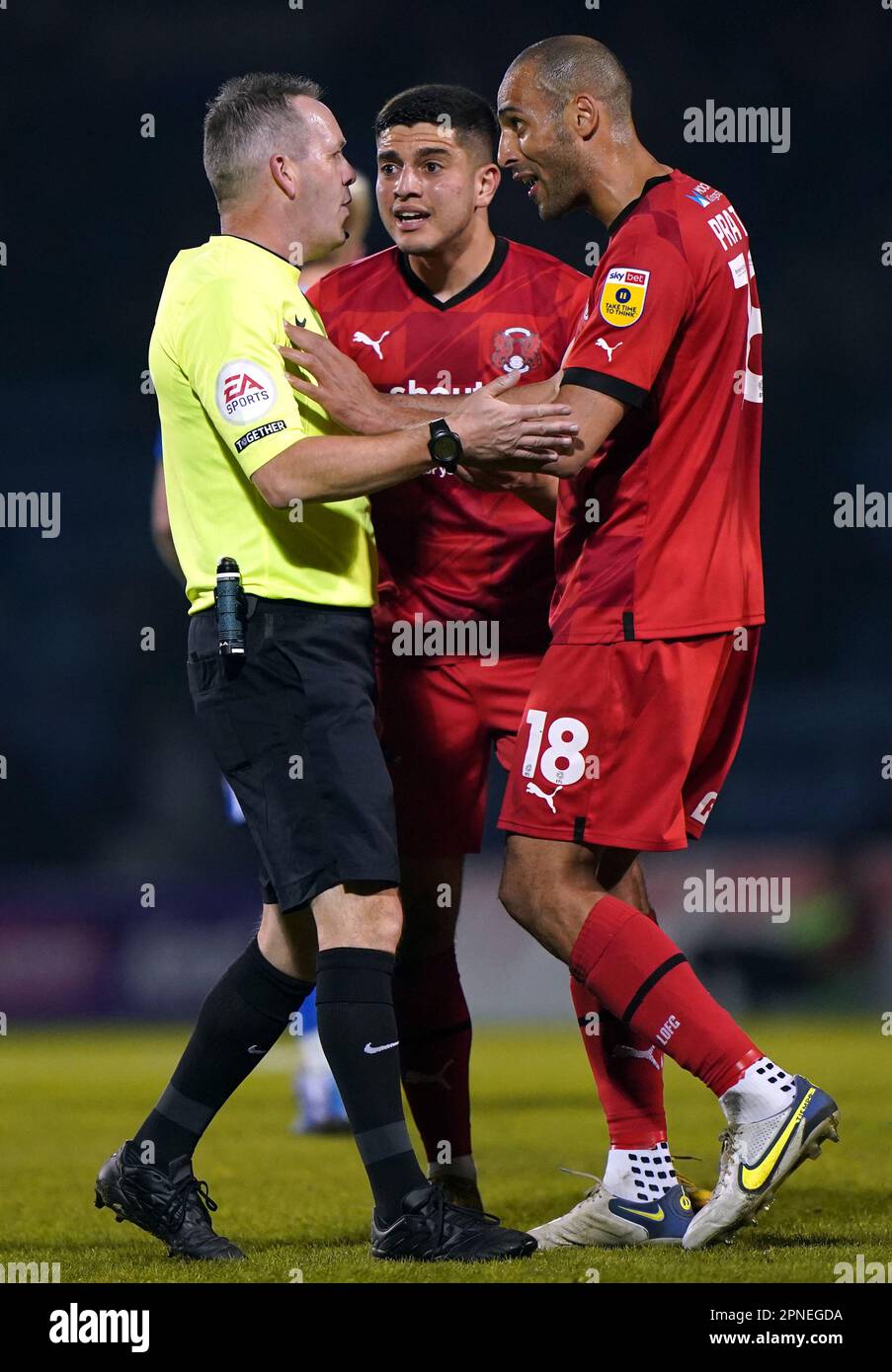 Leyton Orient's Darren Pratley appeals to referee Carl Brook during the ...