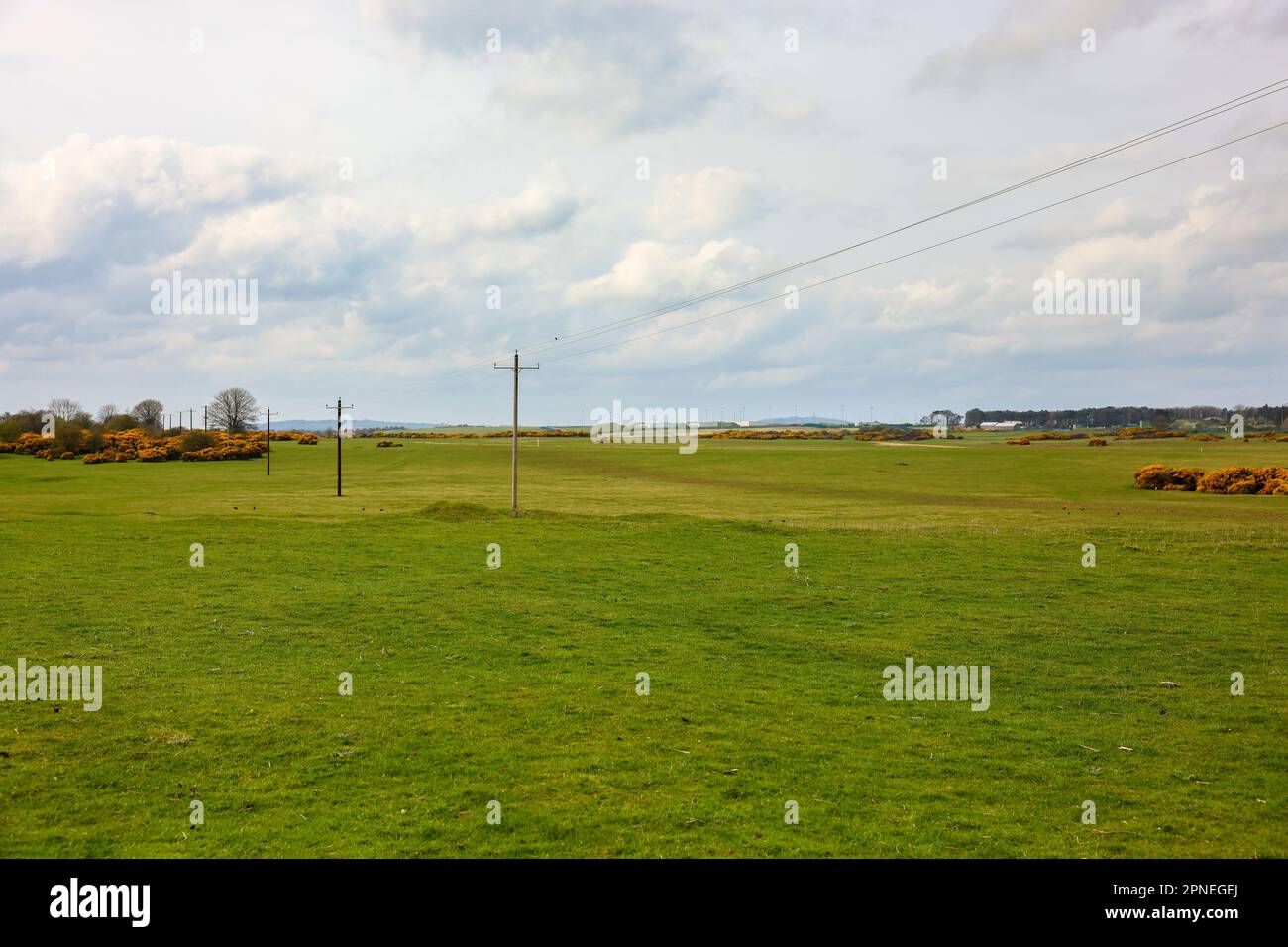 Curragh plains, County Kildare, Ireland. Buildings of The Curragh Camp ...