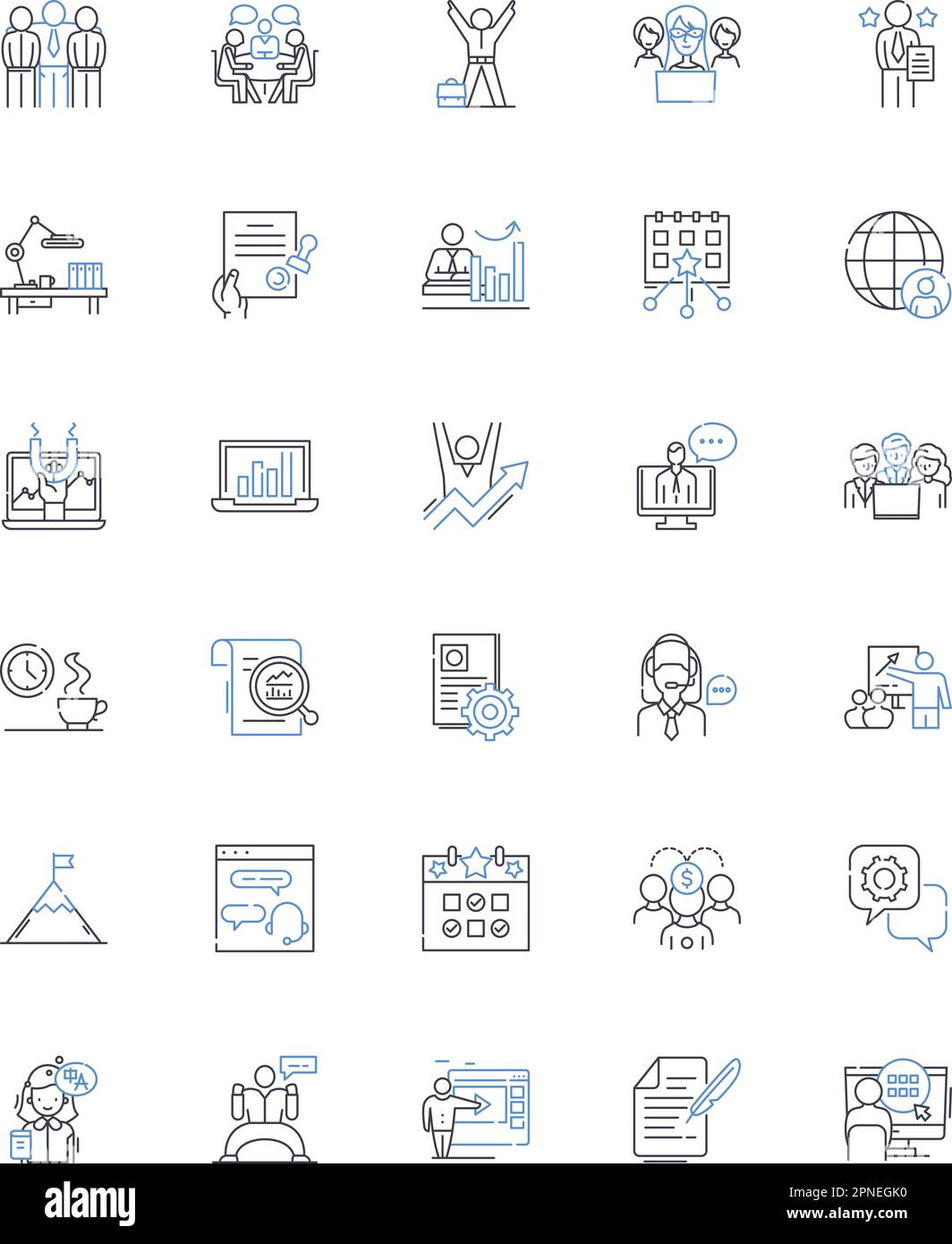 Livelihood and sustenance line icons collection. Income, Job, Food ...