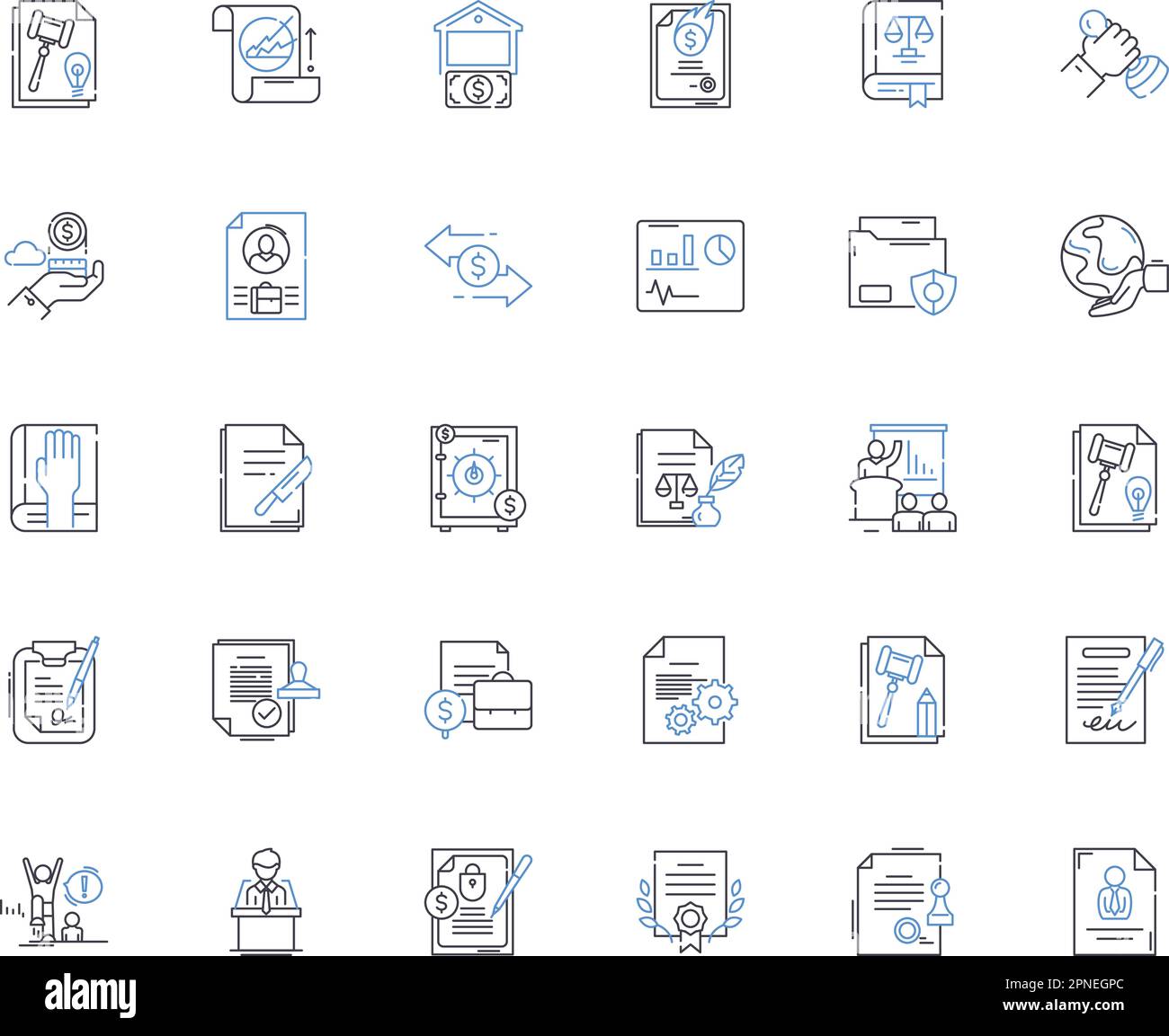 Sales staff line icons collection. Persuasive, Target-driven, Assertive ...