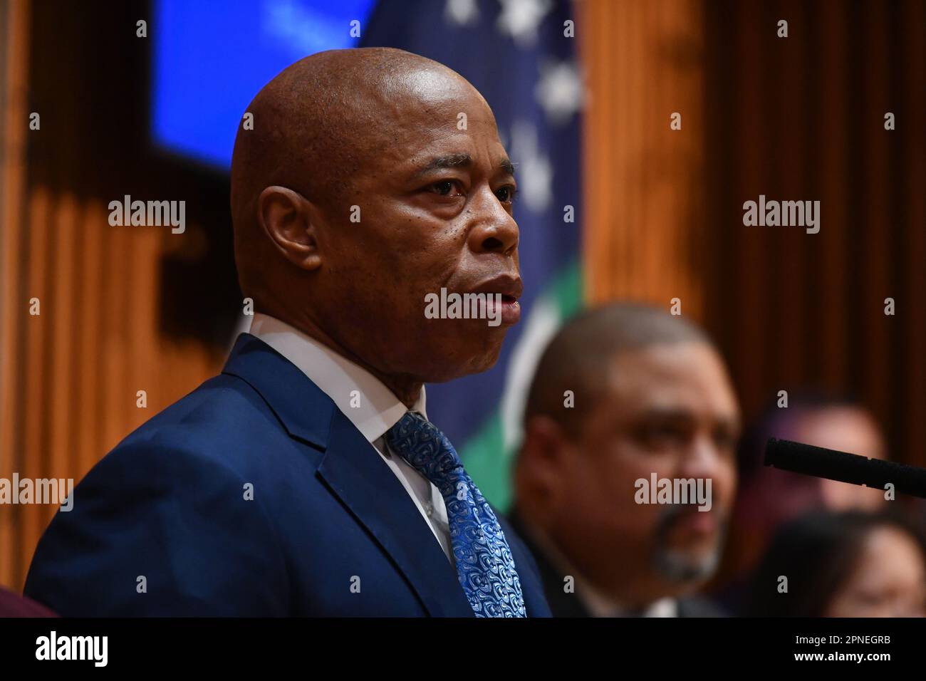 Mayor Eric Adams and Manhattan District Attorney (DA) Alvin Bragg make ...