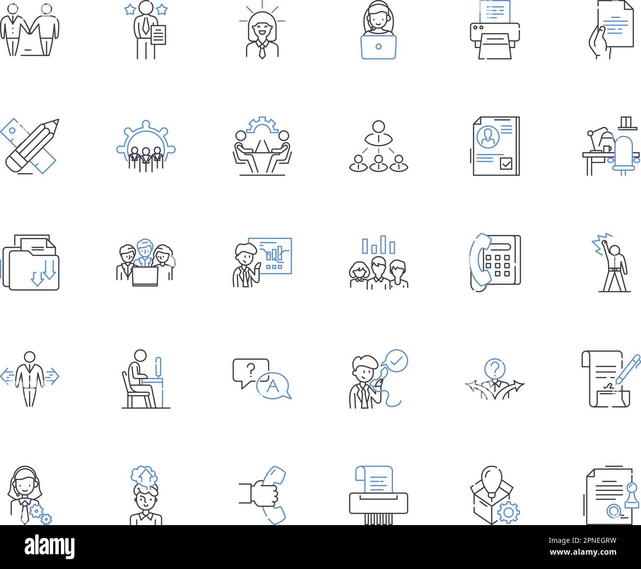 Desktop Accessories Line Icons Collection Mousepad Keyboard Monitor