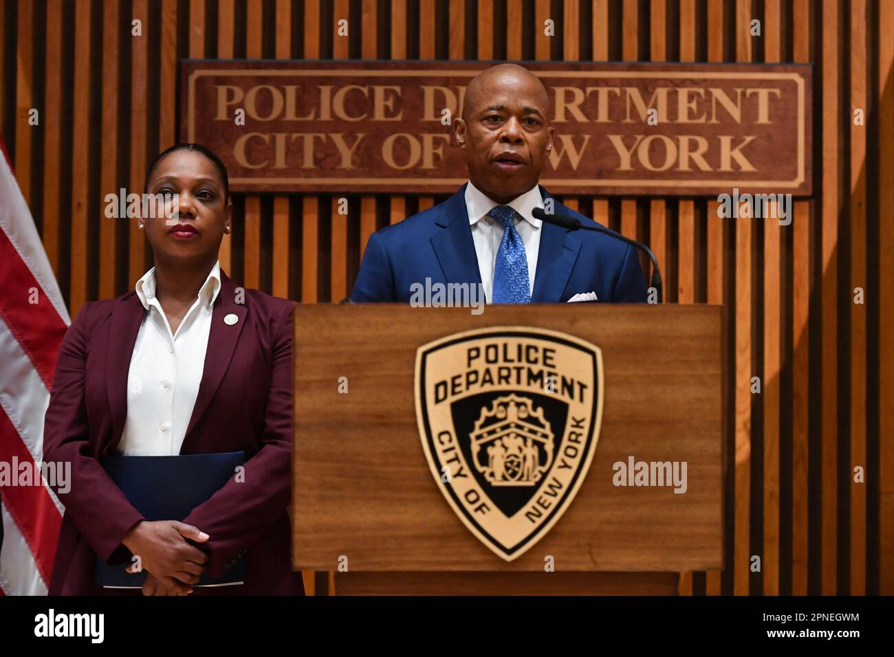 New York City Police Department (NYPD) Commissioner Keechant Sewell and ...
