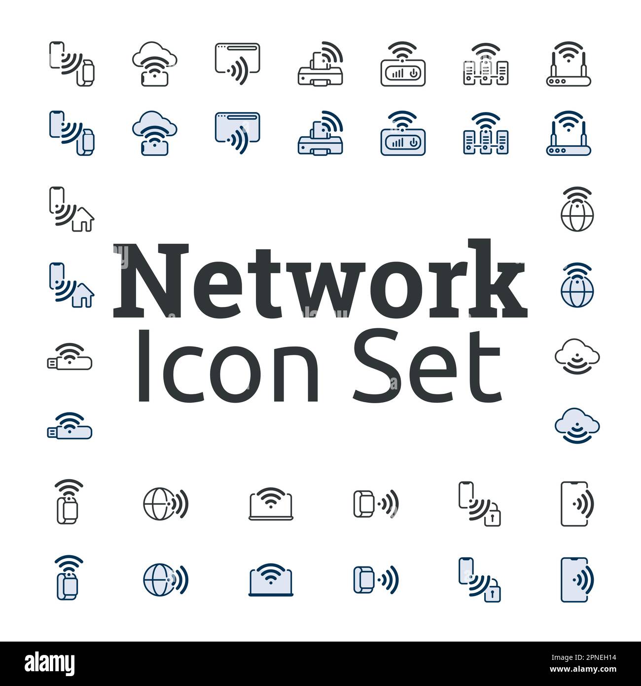 Networking Made Easy: Icon Set Stock Vector Image & Art - Alamy