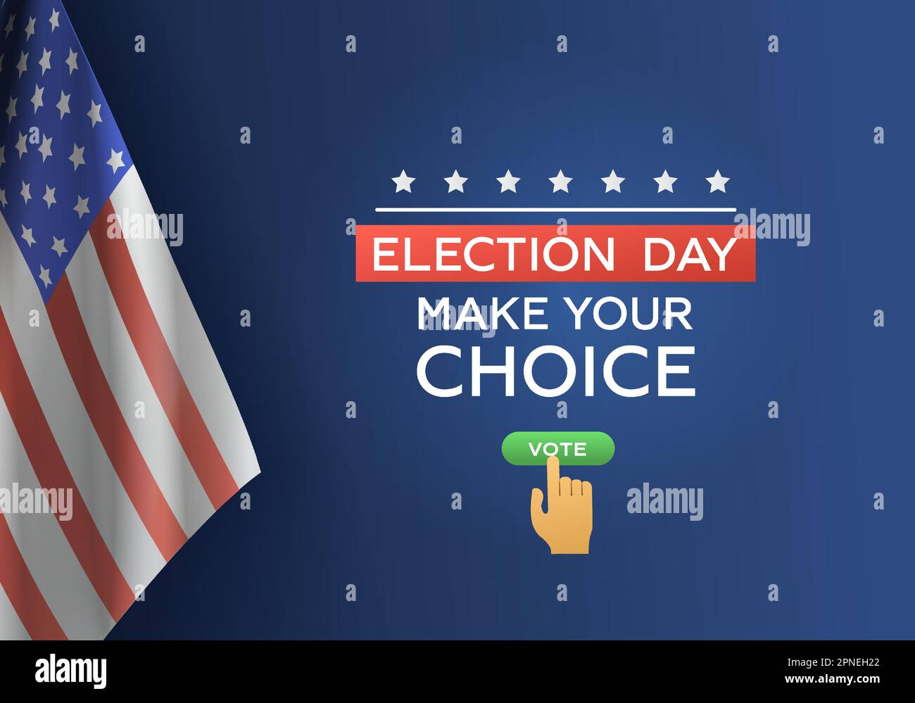 Elections voting realistic background with clickable vote button ...