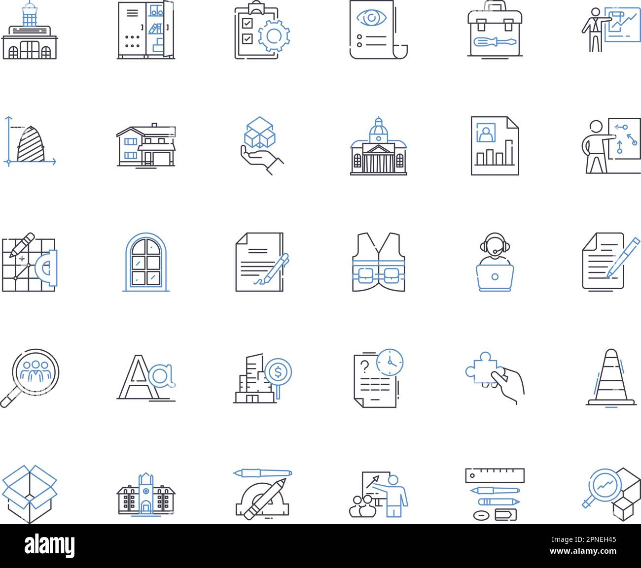 Manufacturing Line Icons Collection Production Factory Assembly Process Automation