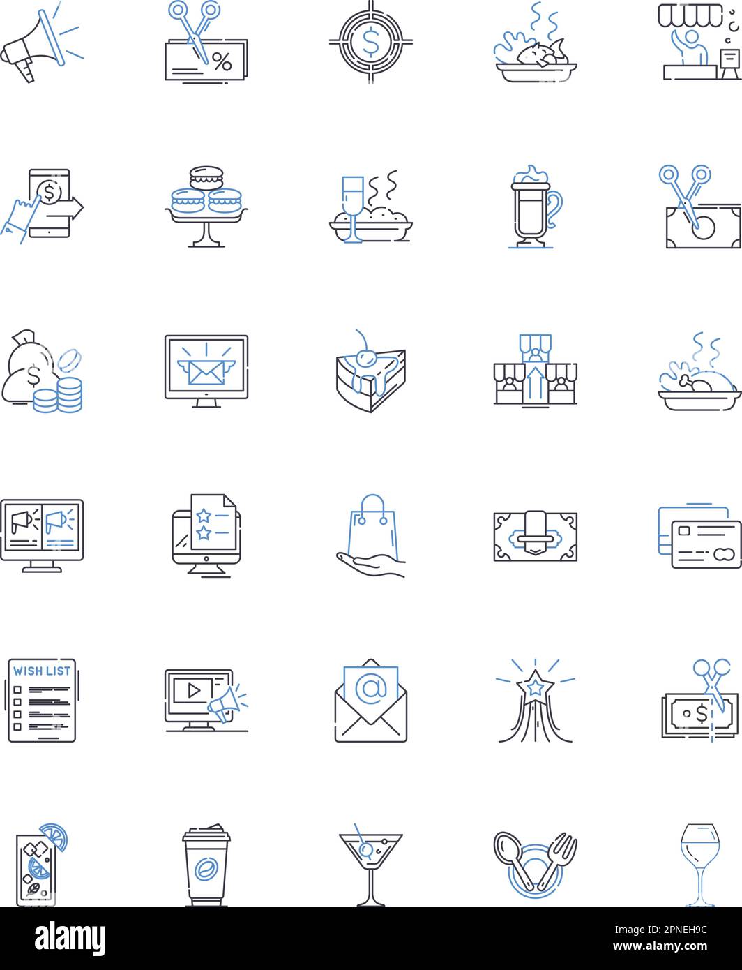 Market purchase line icons collection. Shopping, Retail, Consumer ...