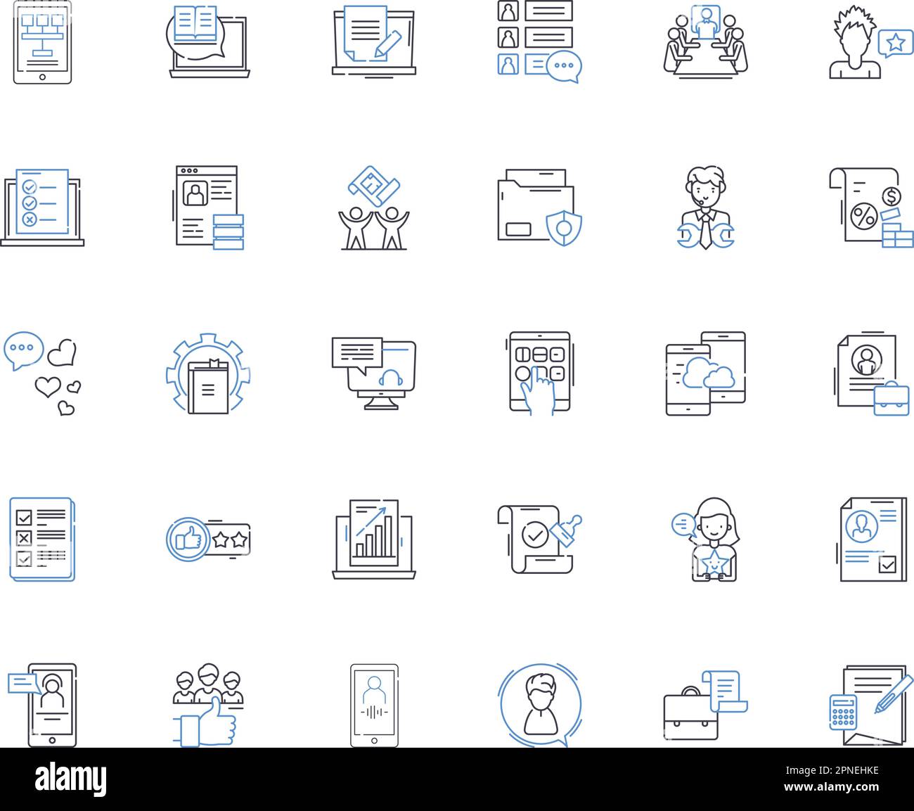 Marketing strategy line icons collection. Analytics, Branding ...