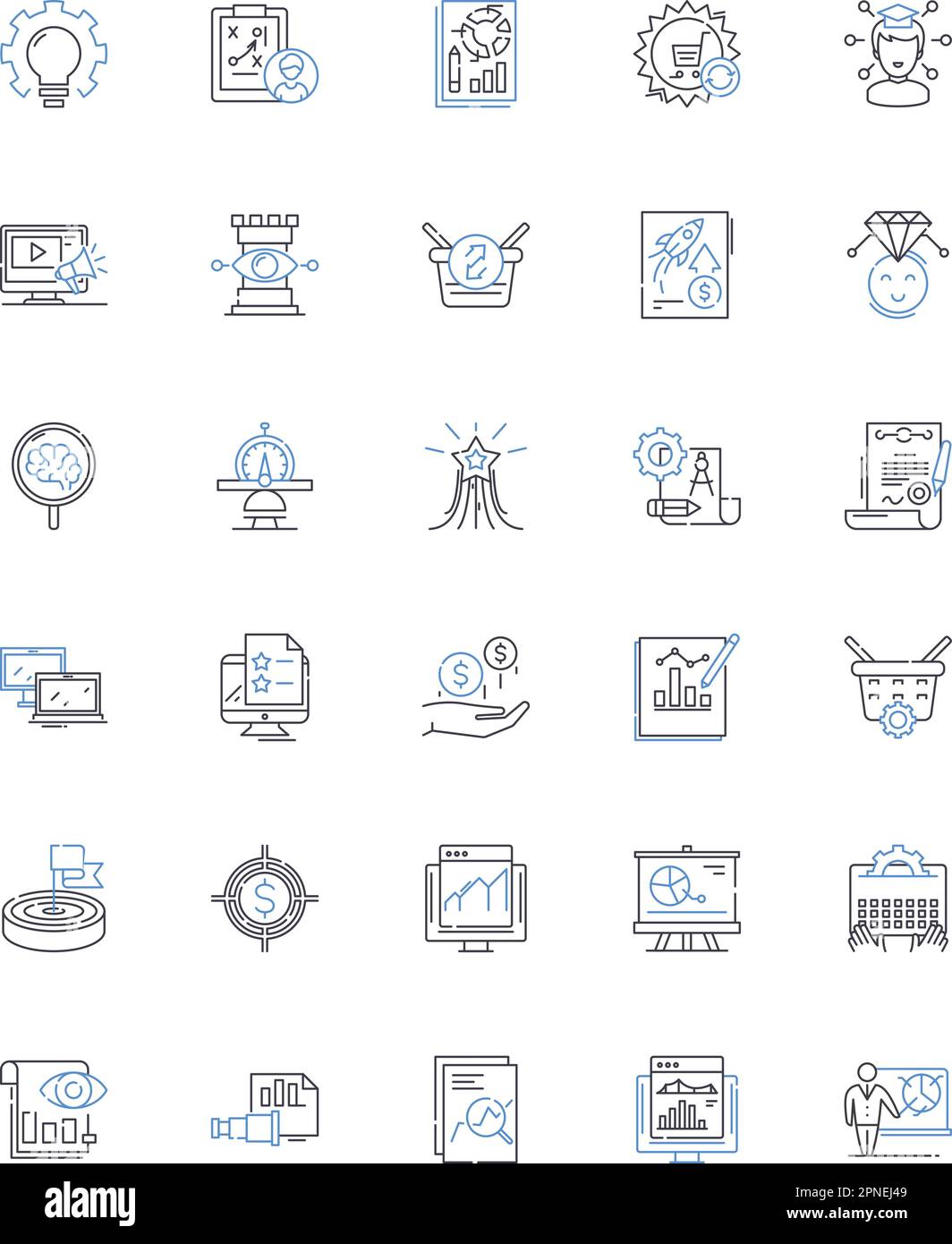 Devising and creating line icons collection. Innovation, Design ...