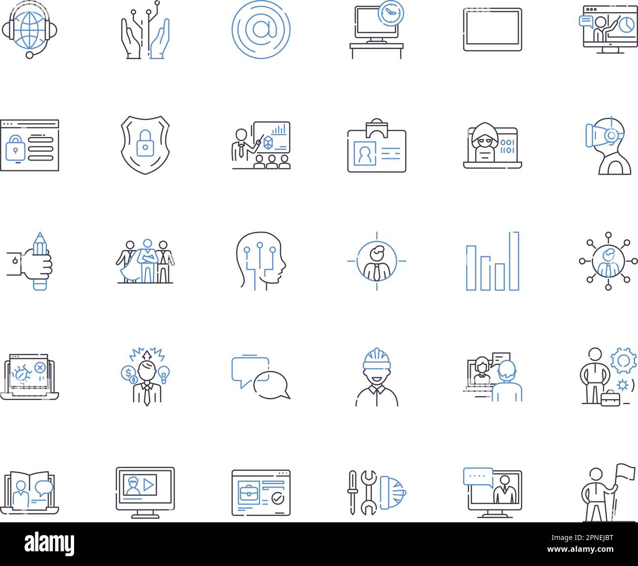 Leader line icons collection. visionary, influencer, motivator ...