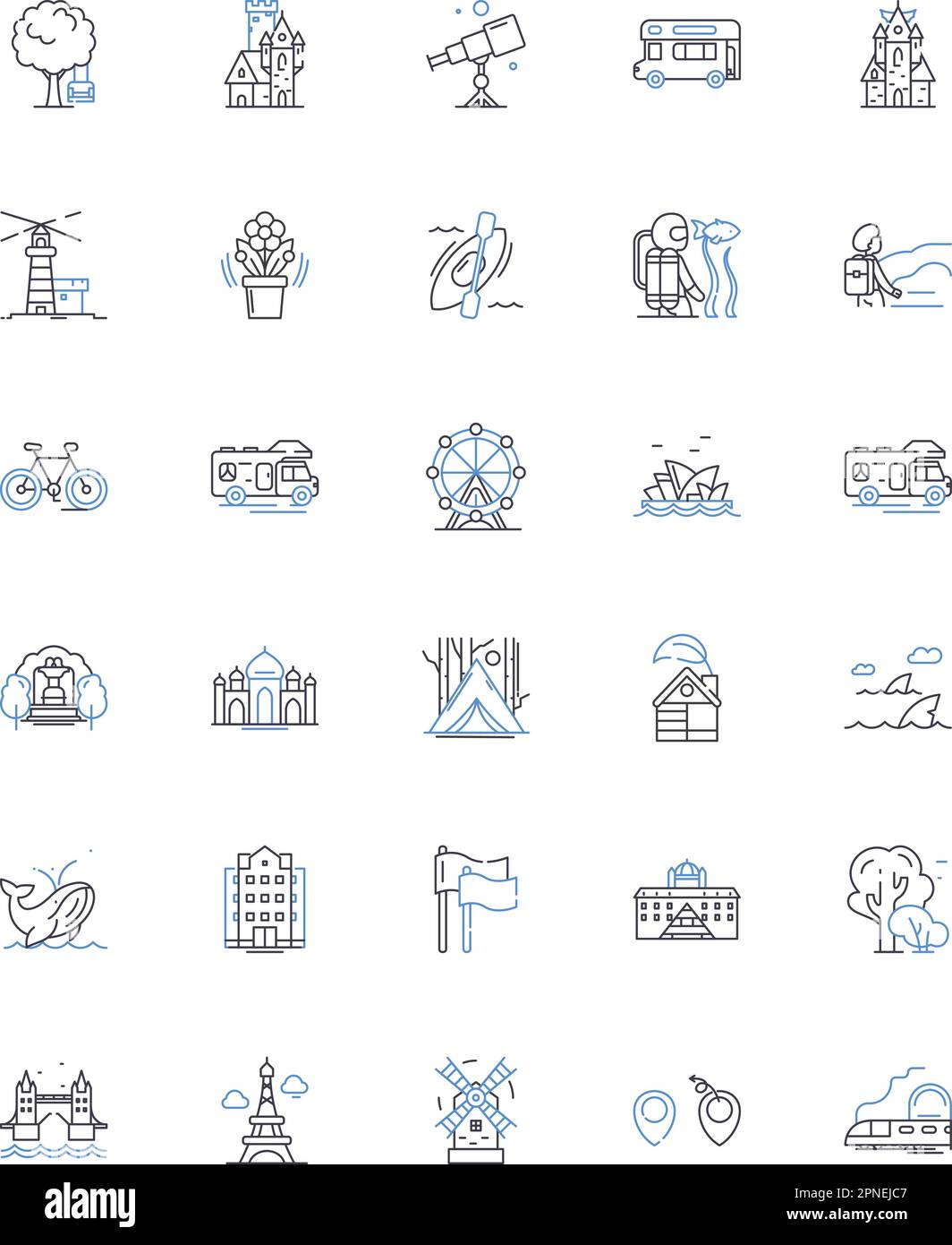 Eco-tourism line icons collection. Sustainability, Conservation ...