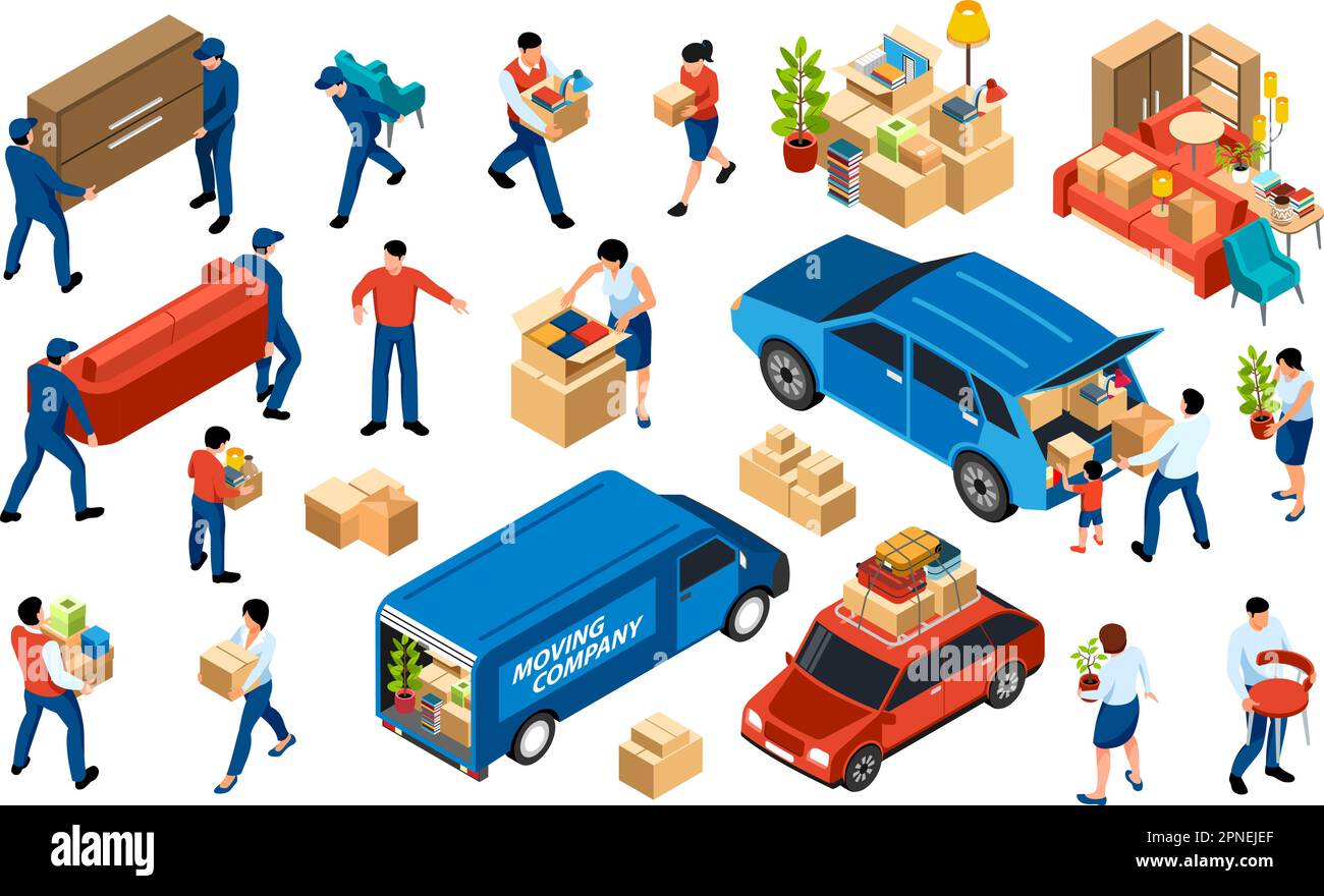 Relocation isometric set with moving families and movers in uniform ...