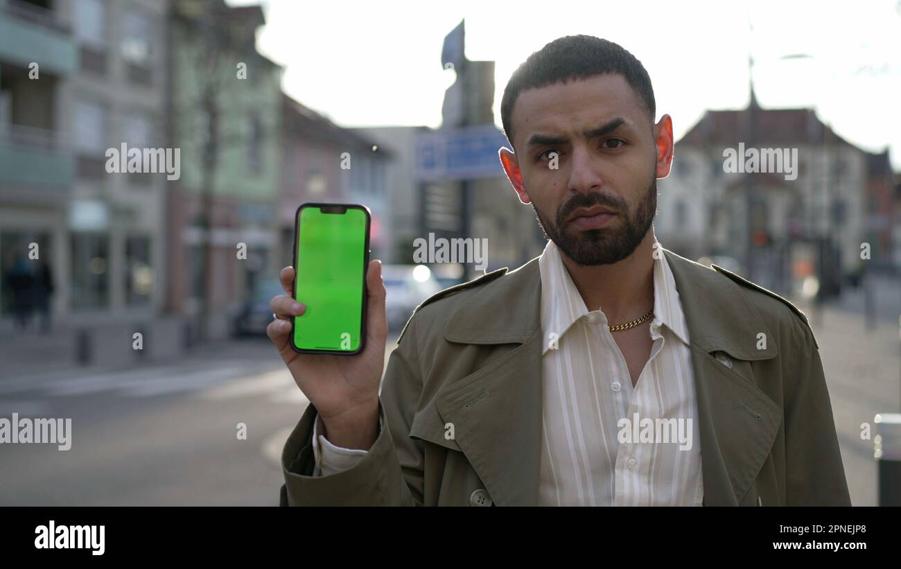 Positive man using greenscreen display hi-res stock photography and ...