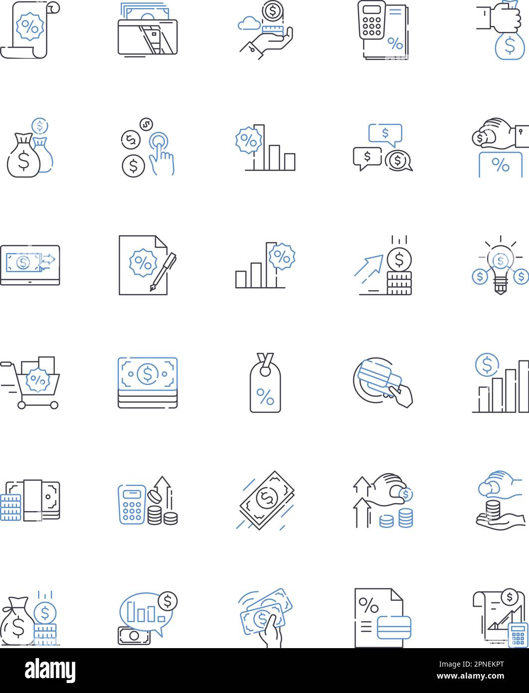 Business income line icons collection. Profits, Revenue, Earnings ...