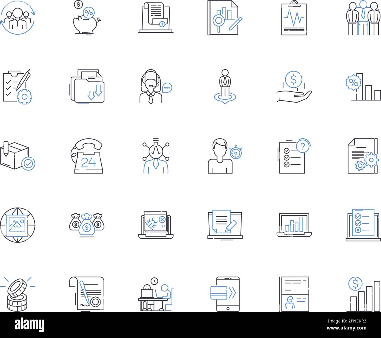 Economic proceeds line icons collection. Profits, Revenue, Income ...