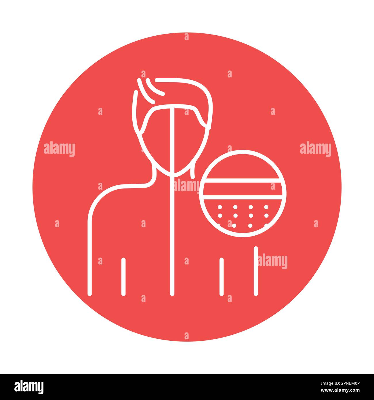 Pale or yellowish skin color line icon. Human diseases. Pictogram for ...