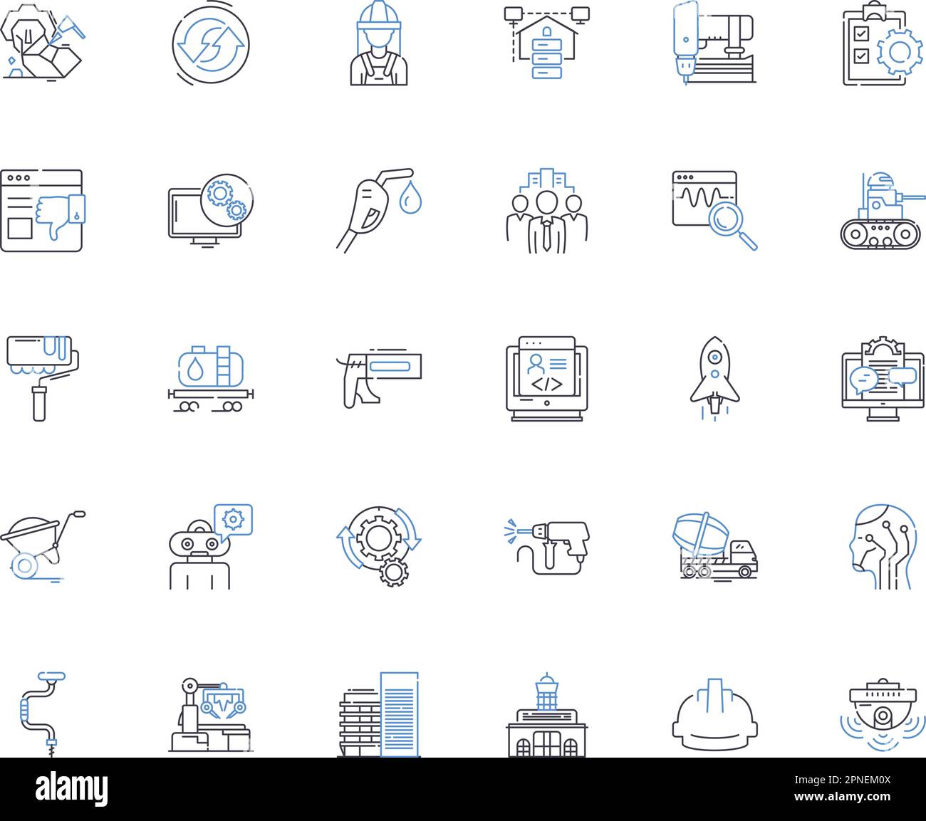 Builders line icons collection. Construction, Renovation, Architecture ...