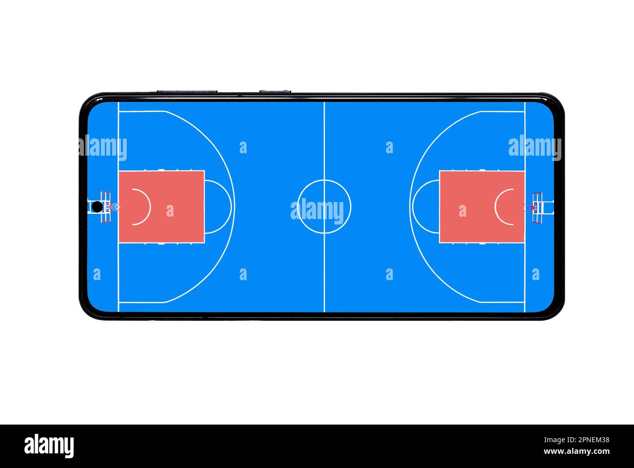 basketball field on the screen of smart phone for design purpose Stock ...