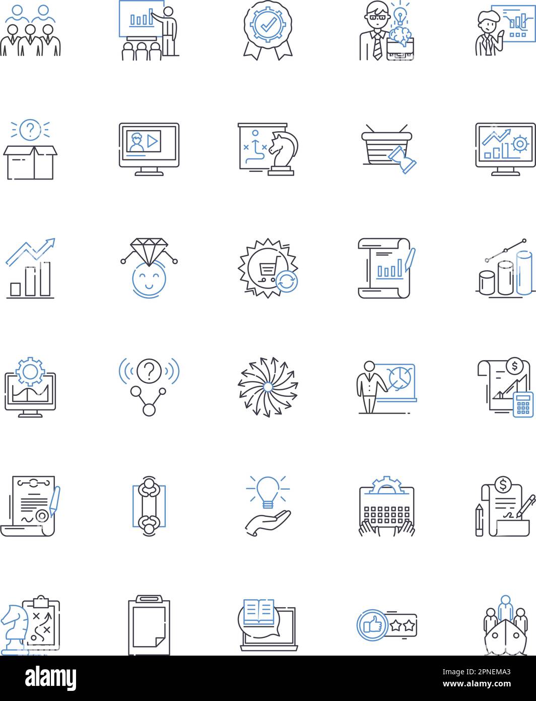 Vision and mission line icons collection. Purpose, Strategy, Ideals ...
