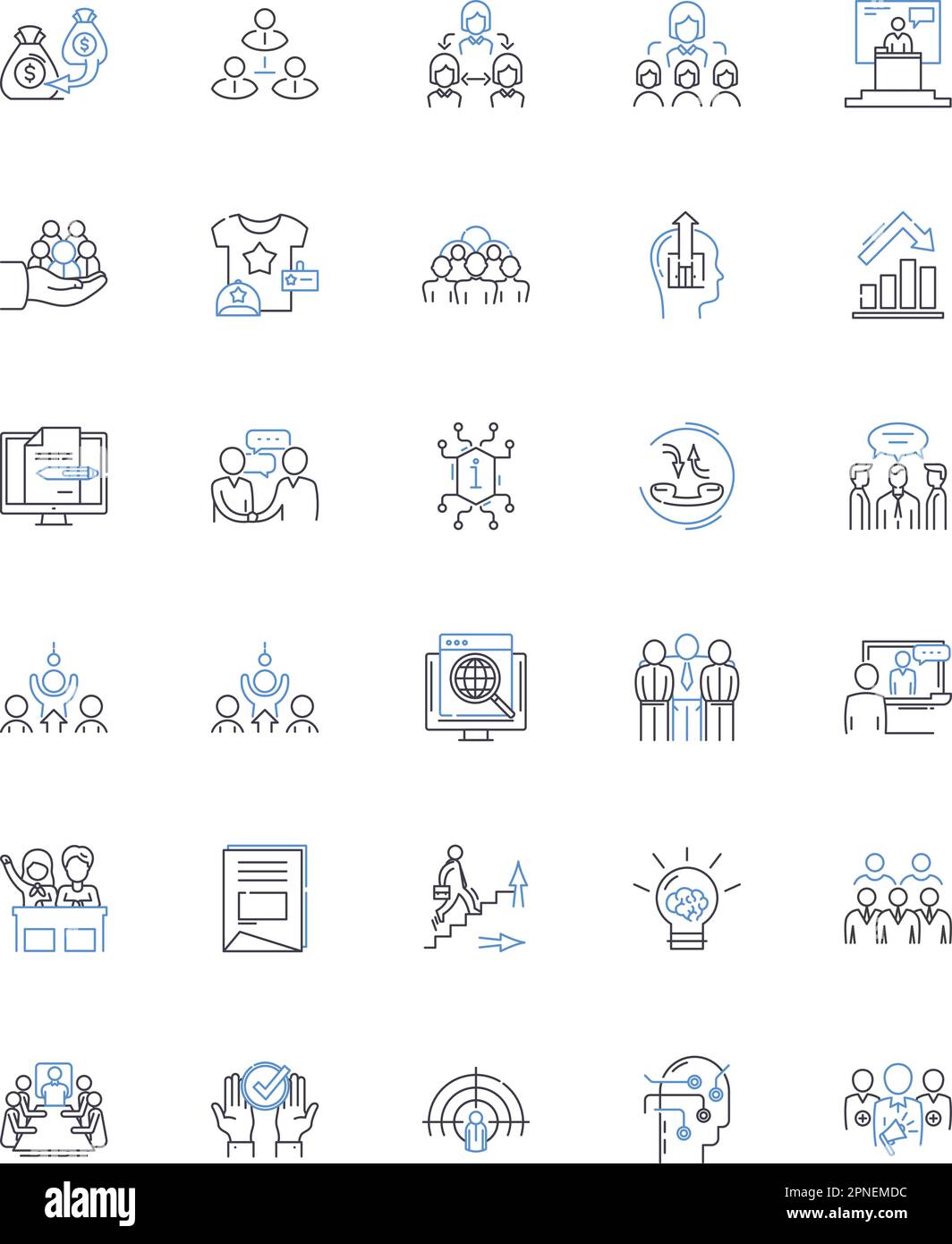 Collaboration Graphics Line Icons Collection Synergy Teamwork Coordination Partnership