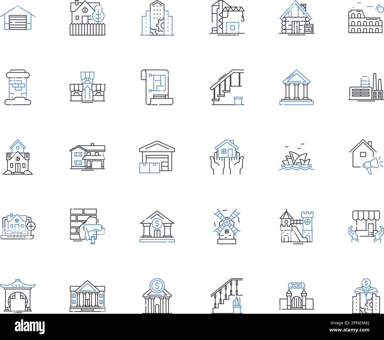 Investment strategy line icons collection. Diversification, Risk ...
