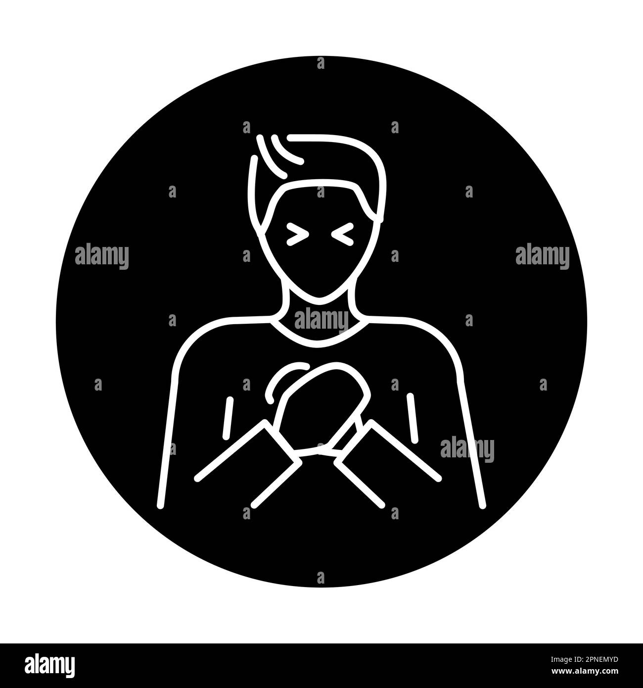 Chest pain color line icon. Human diseases. Pictogram for web page ...