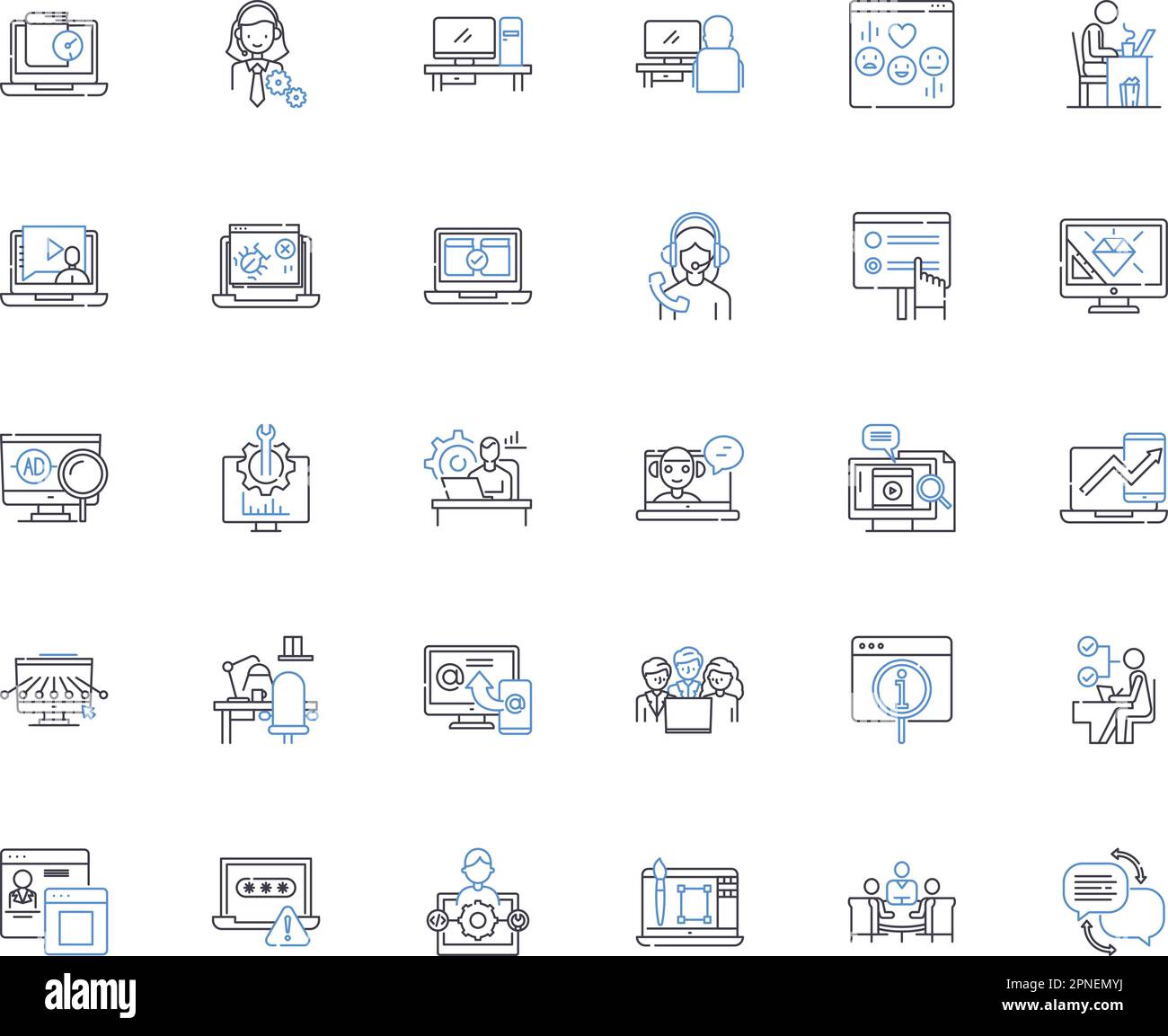 Partnership Connection Line Icons Collection Unity Collaboration