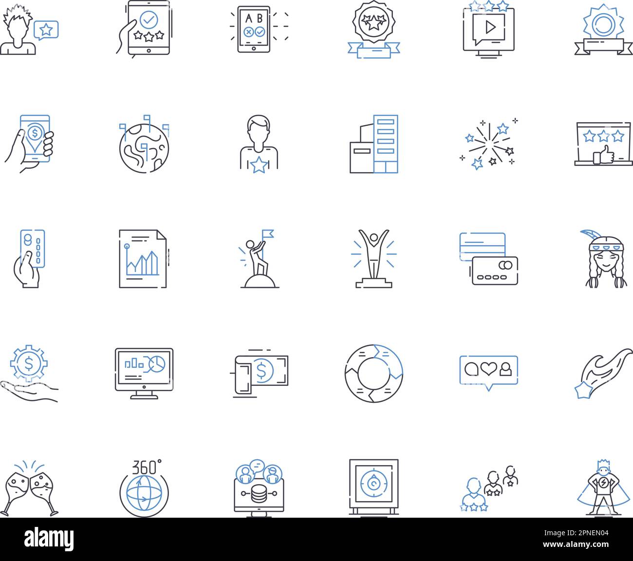 Fiscal accomplishment line icons collection. Savings, Budgeting ...