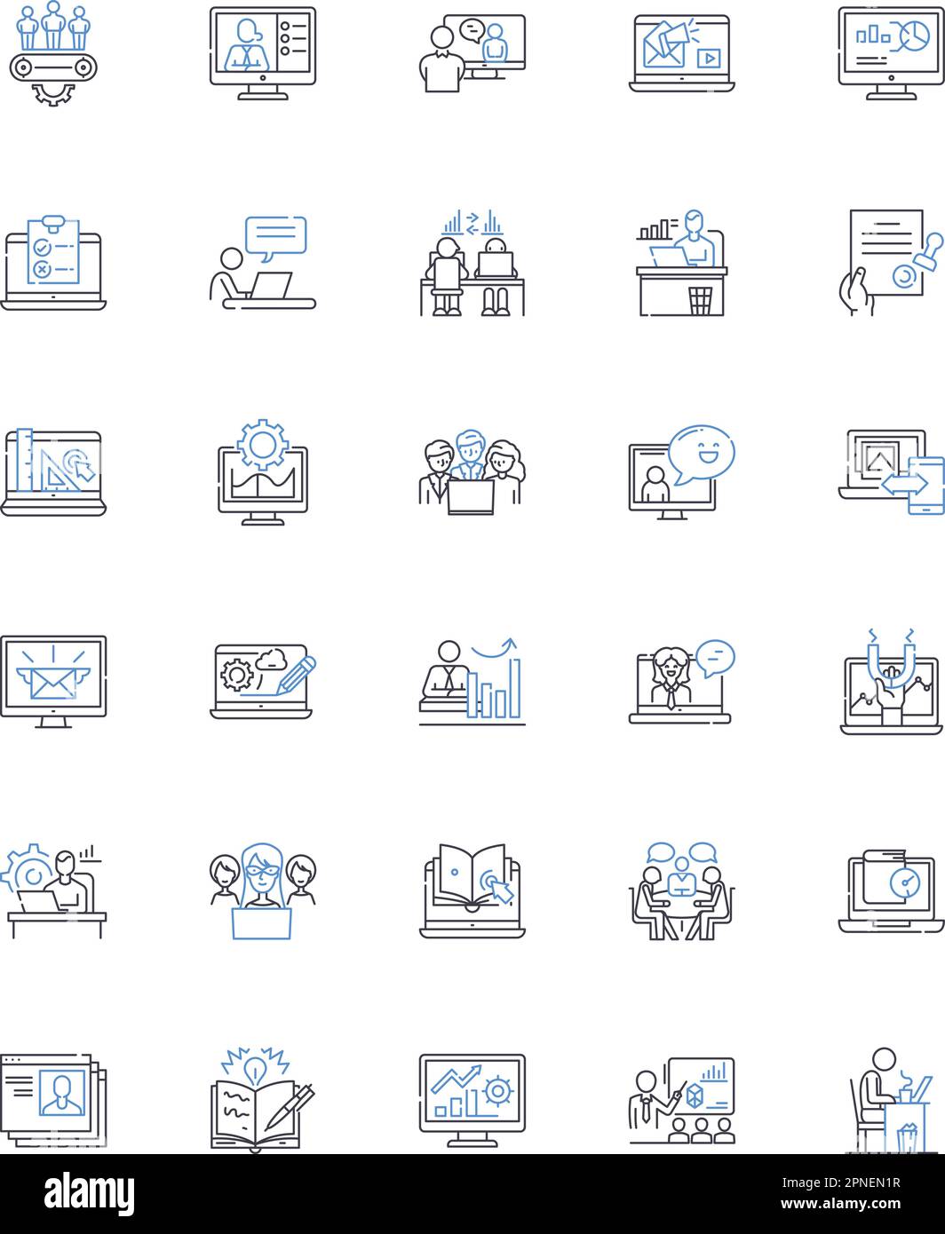 Busybodies line icons collection. Intrusive, Meddlesome, Nosy, Prying ...