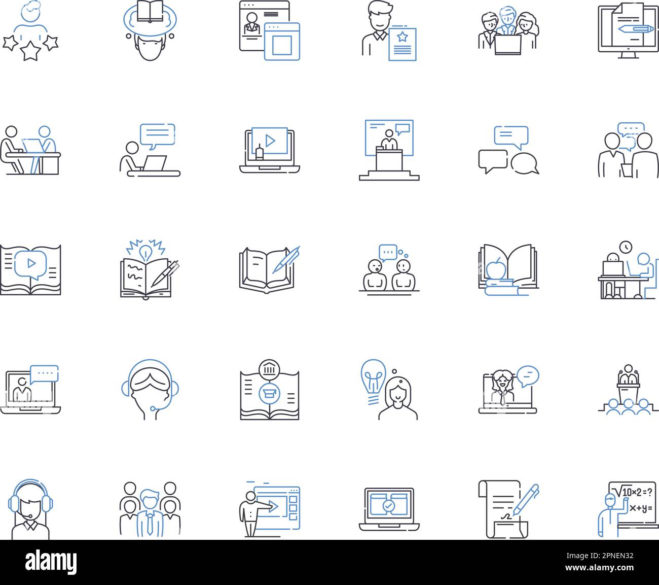 Counselor line icons collection. Guidance, Support, Listener ...