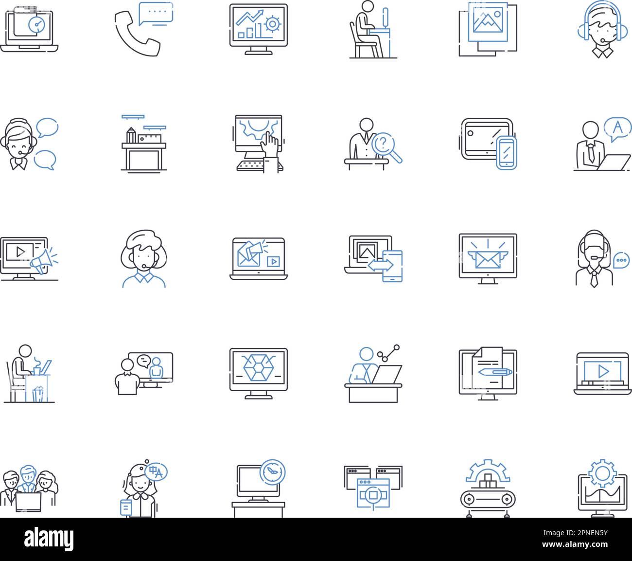 Joint venture line icons collection. Partnership, Collaboration ...