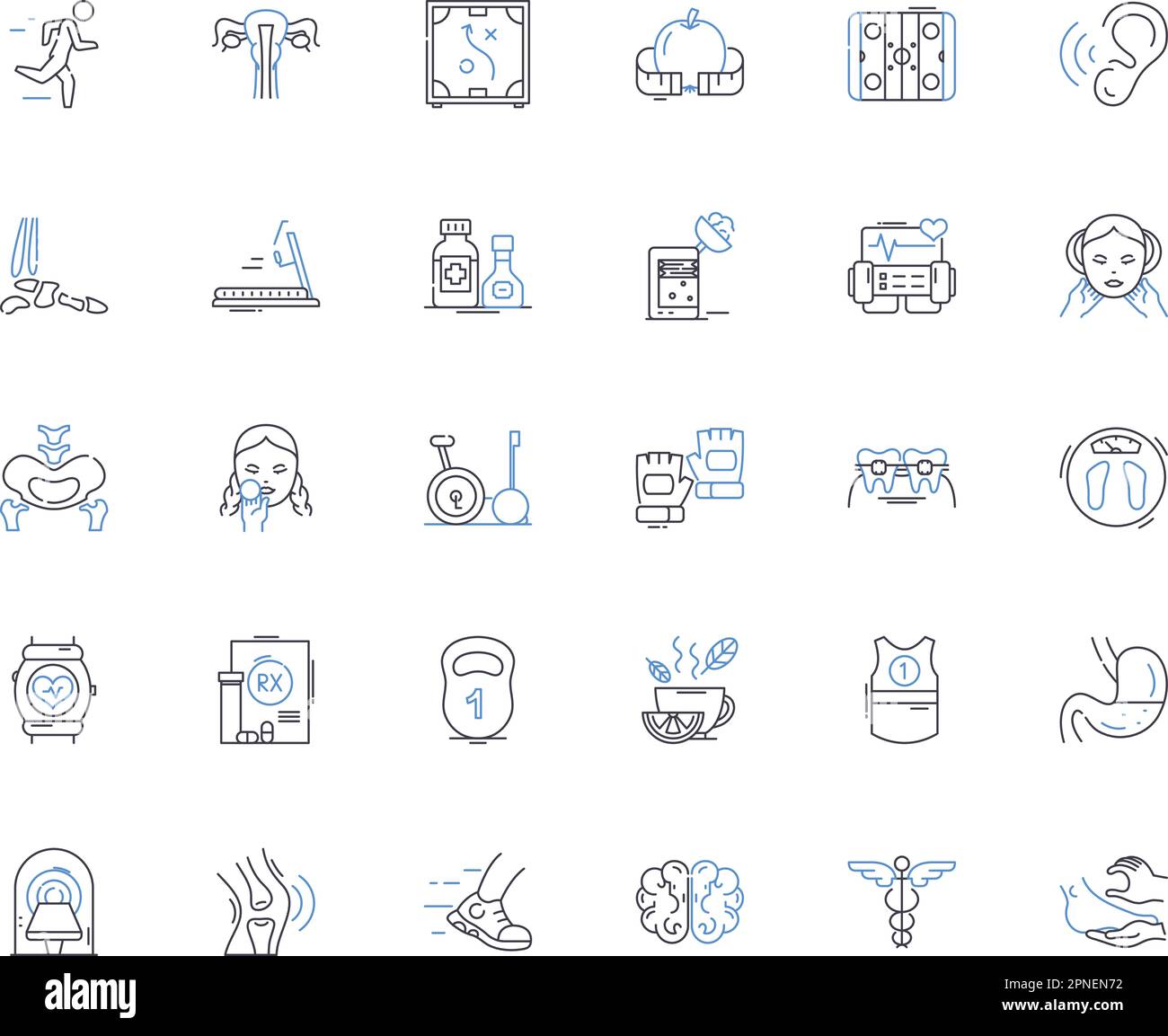 Workouts Line Icons Collection Sweat Cardio Strength Flexibility