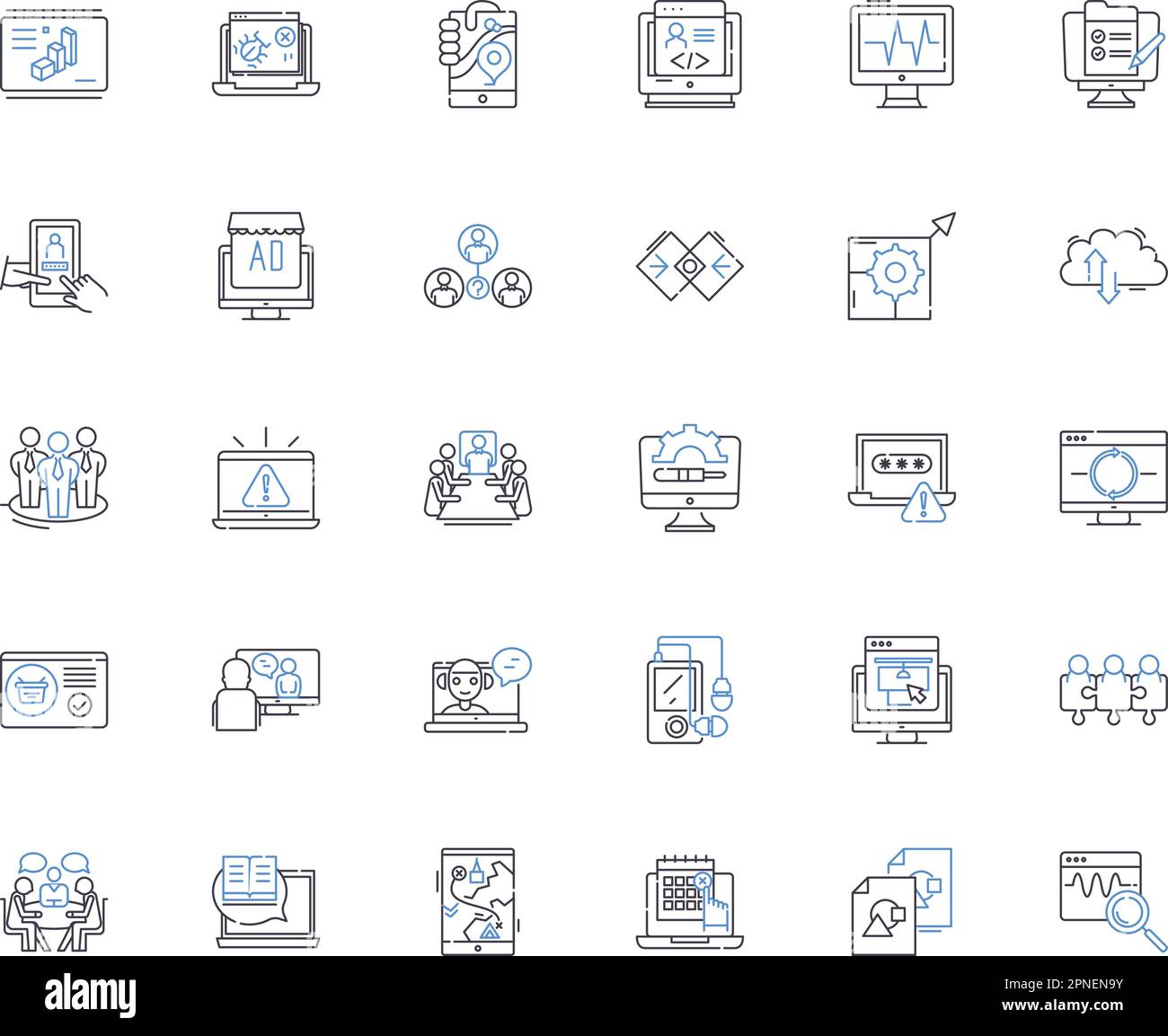 Email ads line icons collection. Promotions, Offers, Deals, Discounts ...